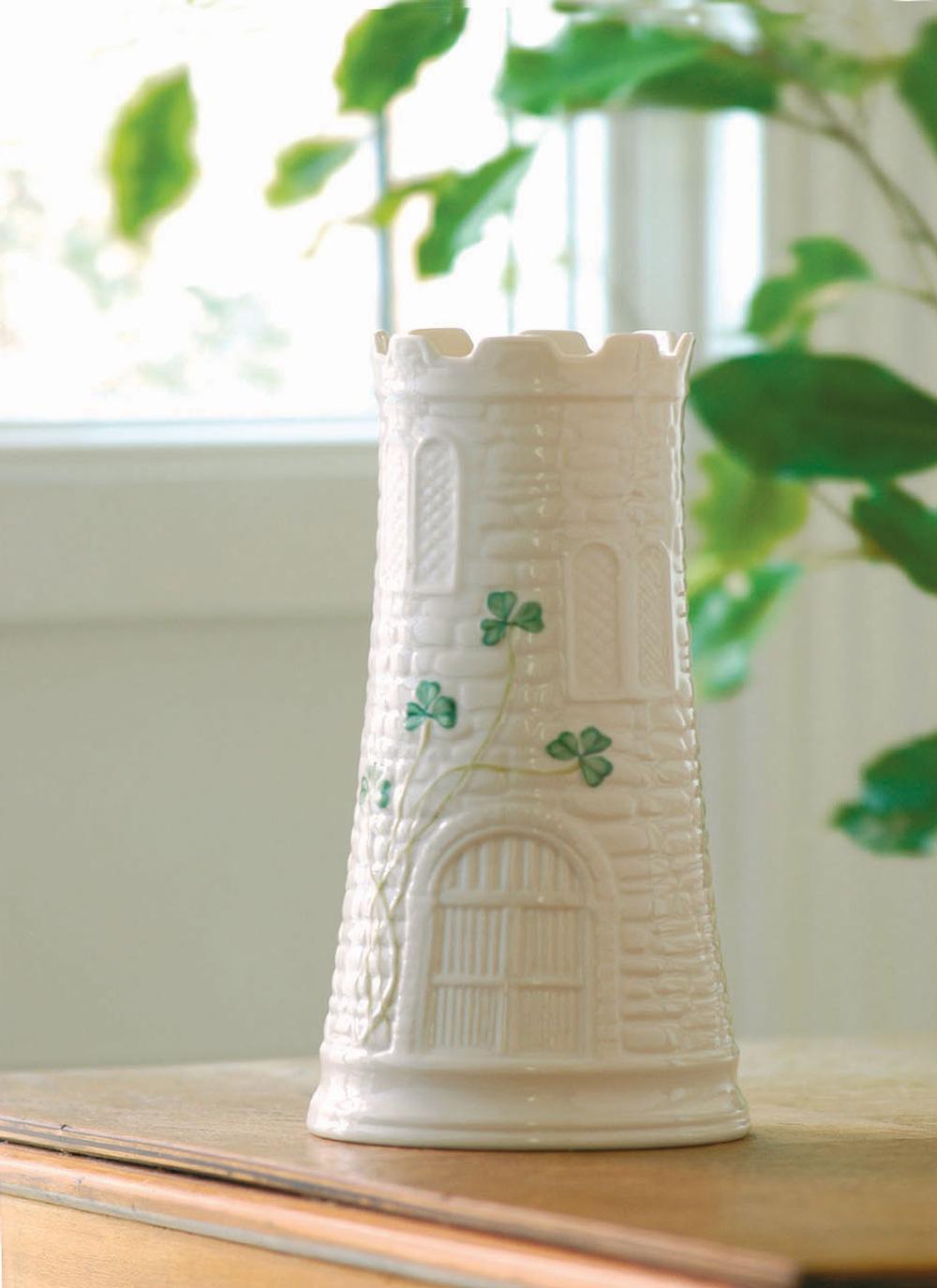 Belleek Shamrock Castle Vase | Blarney