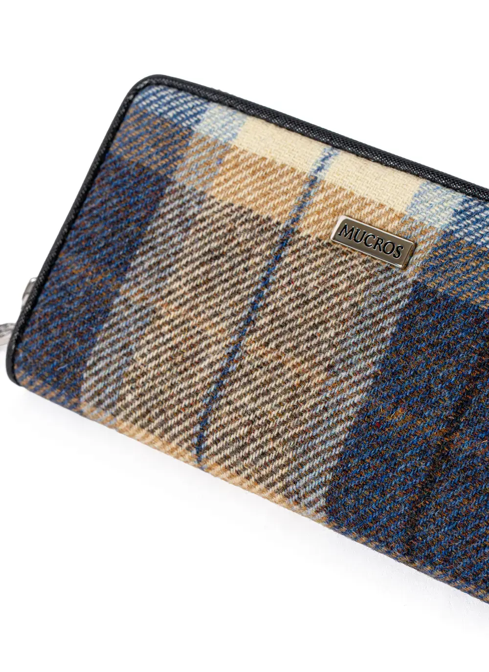 Mucros Tweed Wallet in Denim Check | Blarney