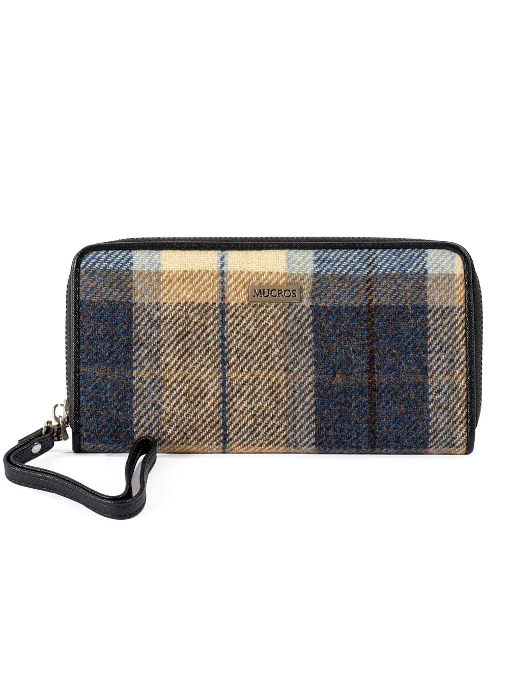 Mucros Tweed Wallet in Denim Check | Blarney