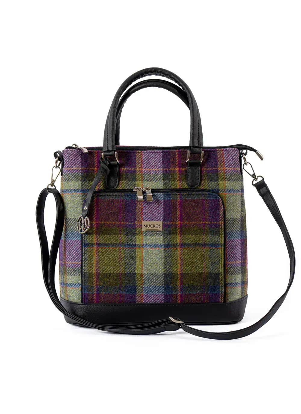Mucros Ciara Bag in Green/Purple Check | Blarney
