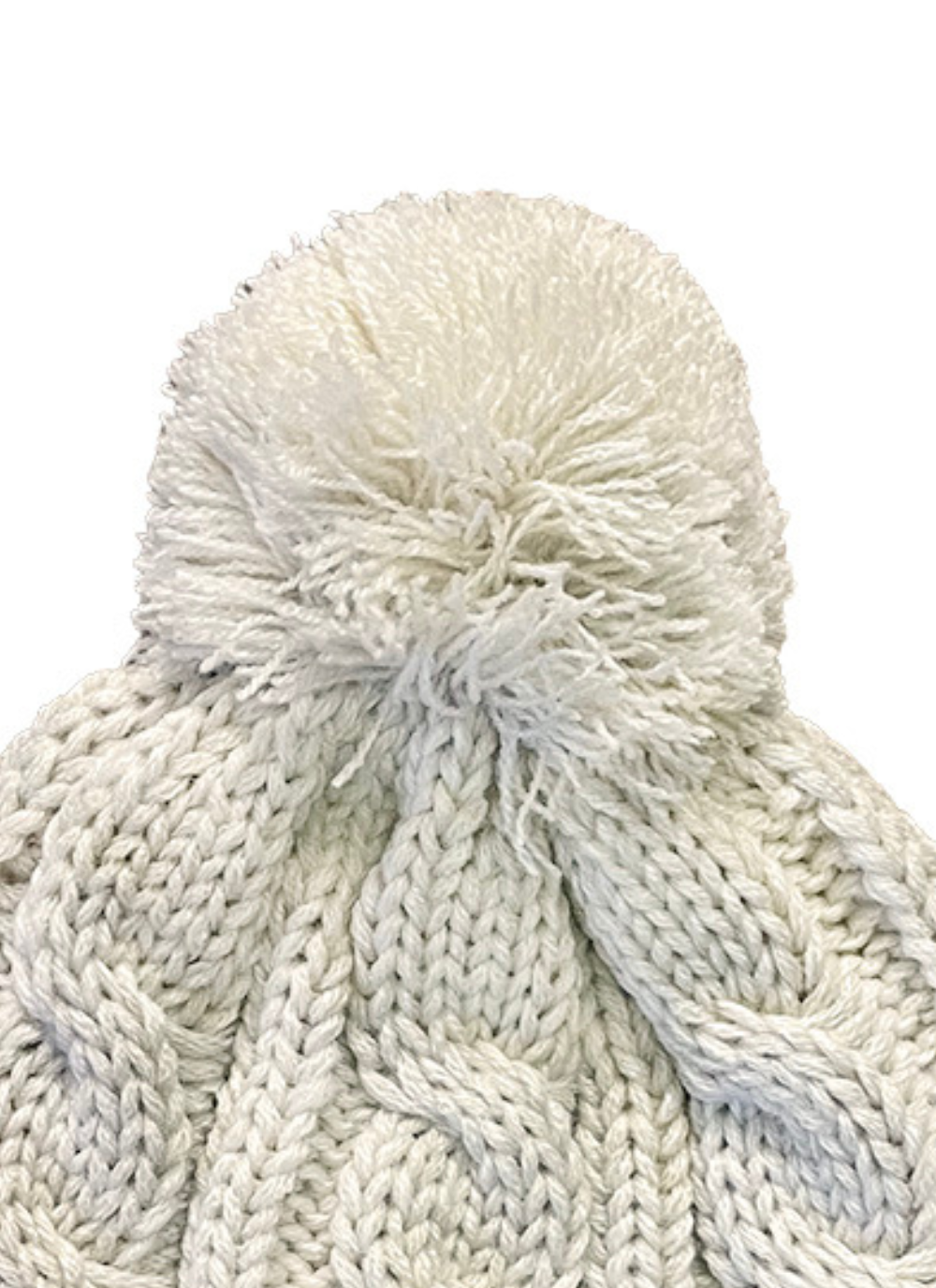 Cable Knit Bobble Hat in Beige | Blarney