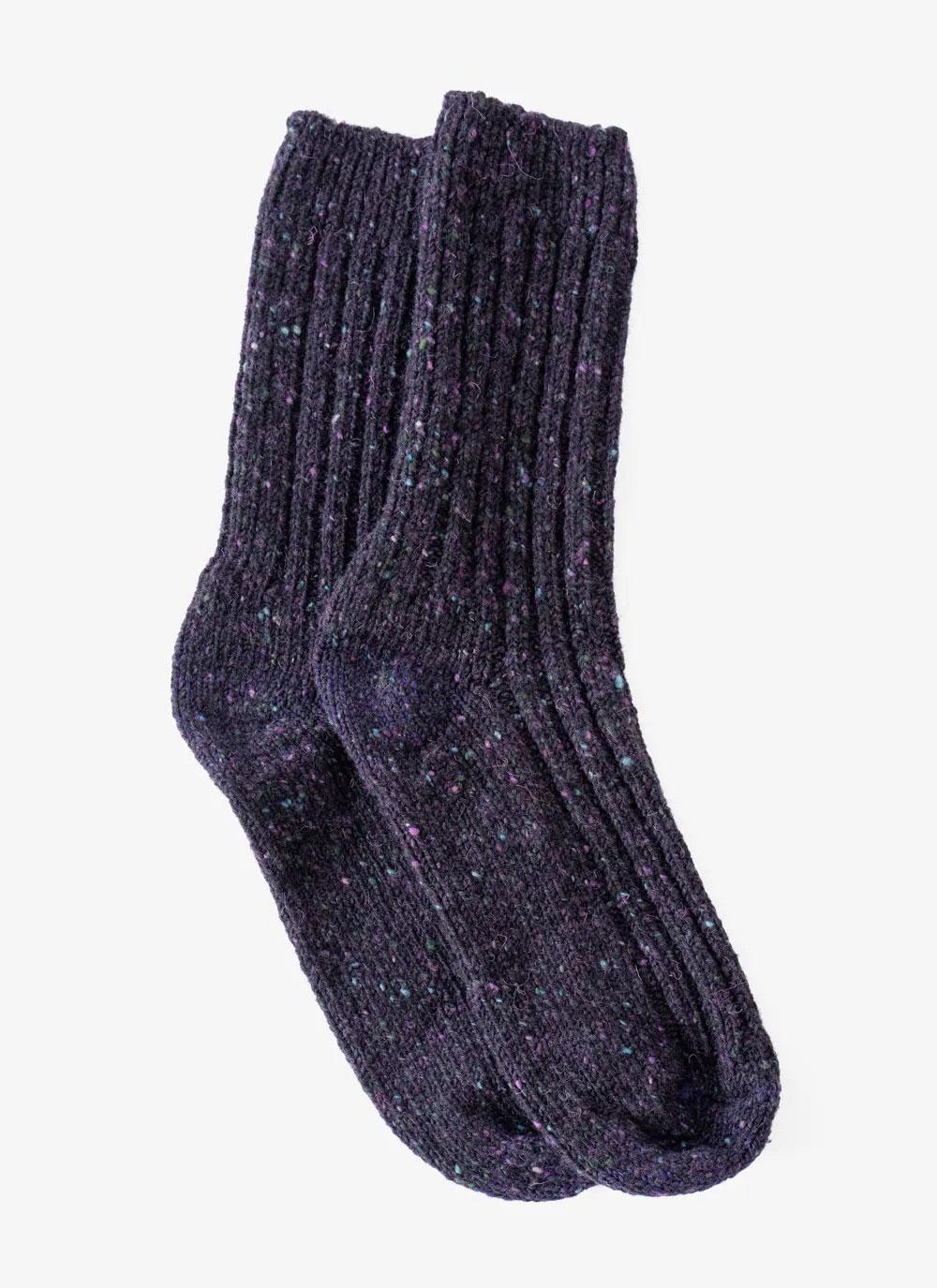 Set of 3 Men's Country Socks Green, Gray & Purple | Blarney