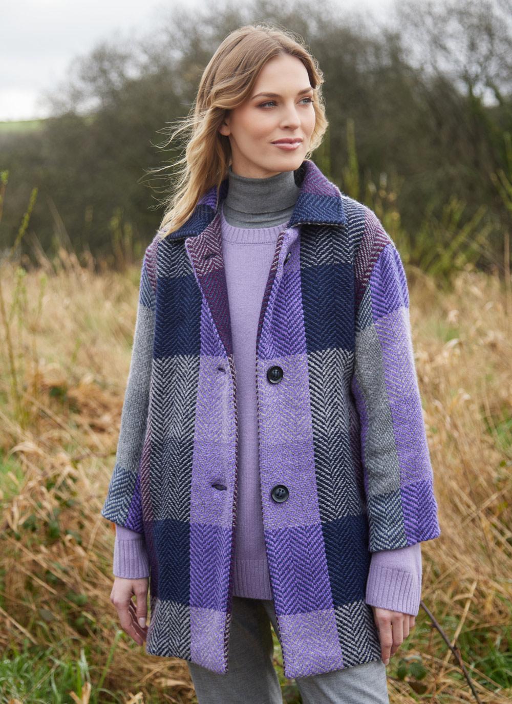 Sophie Coatigan in Lavender Herringbone | Blarney
