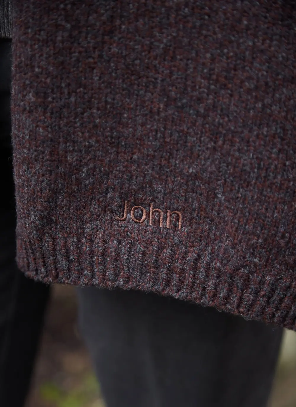 Personalized Wool Cashmere Scarf in Peat Grey | Blarney