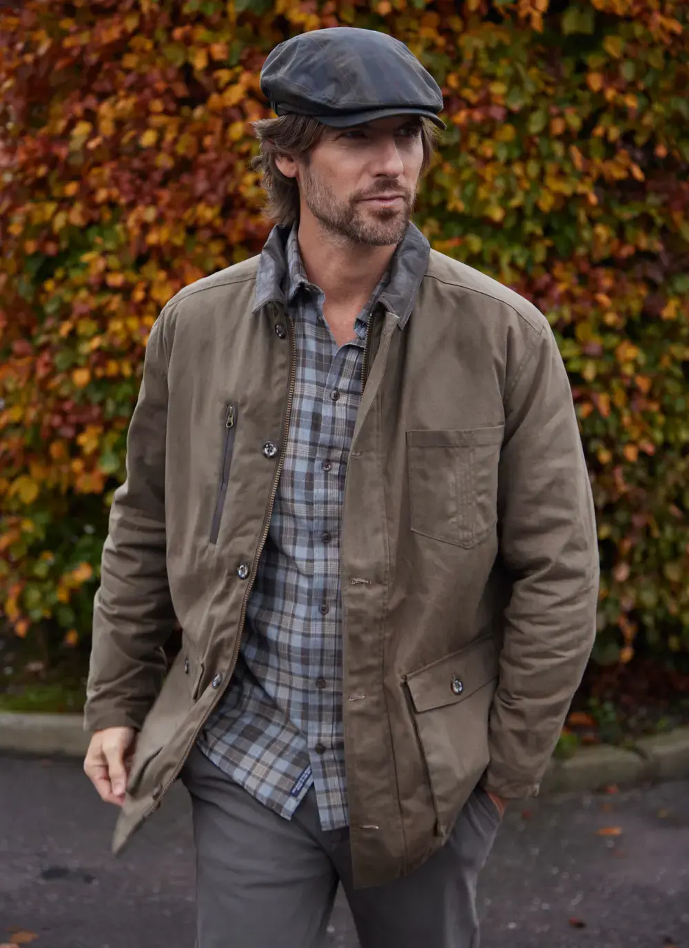 Balerno Waxed Barn Coat in Rock | Blarney