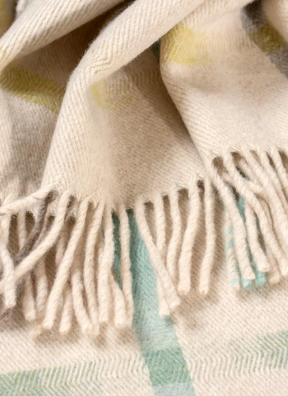 Lahinch Windowpane Lambswool Throw | Blarney
