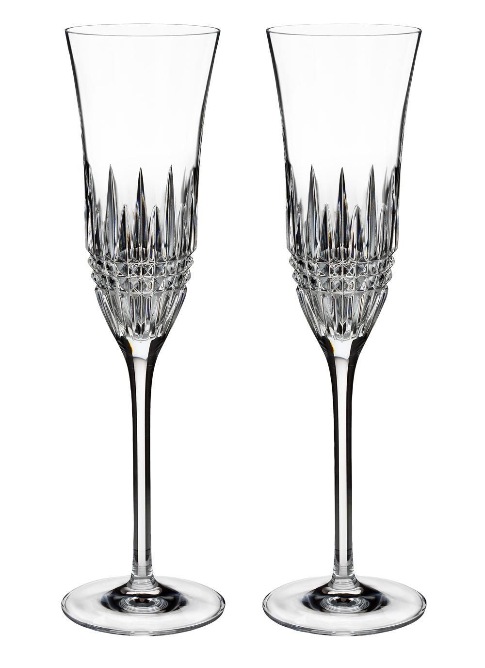 Waterford Crystal Lismore Diamond Essence Champagne Flute Pair | Blarney