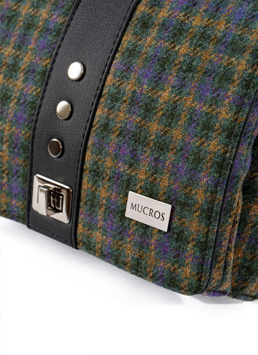 Mucros Fiona Tweed Bag in Green/Purple Check | Blarney