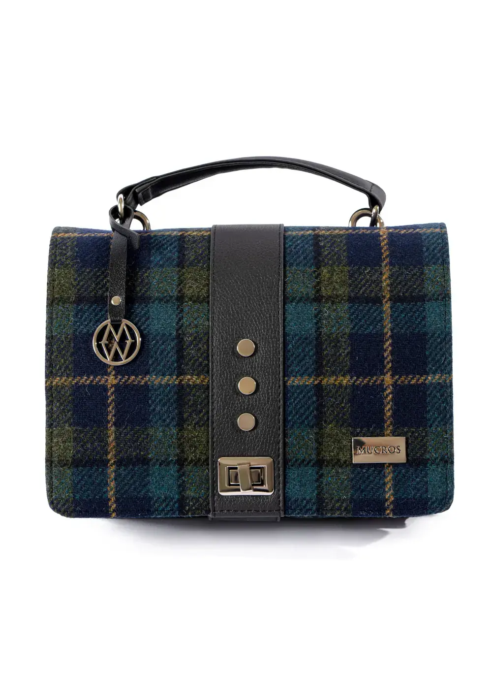 Mucros Fiona Tweed Bag – Navy Green Check Clutch & Shoulder Bag Made in ...
