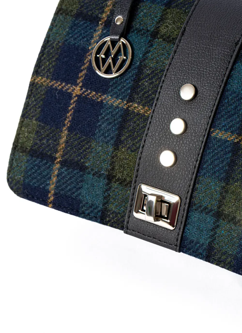 Mucros Fiona Tweed Bag – Navy Green Check Clutch & Shoulder Bag Made in ...