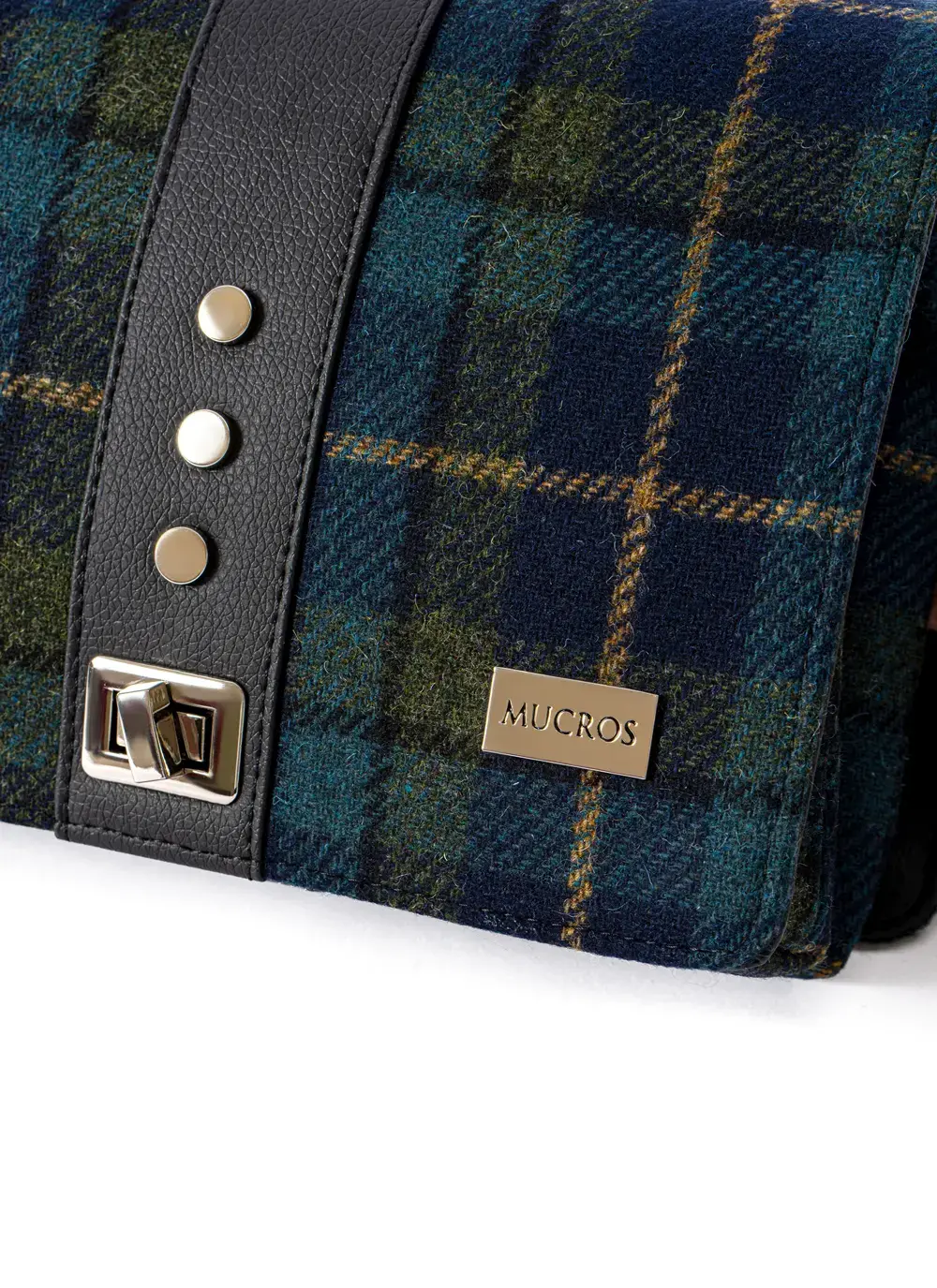 Mucros Fiona Tweed Bag – Navy Green Check Clutch & Shoulder Bag Made in ...