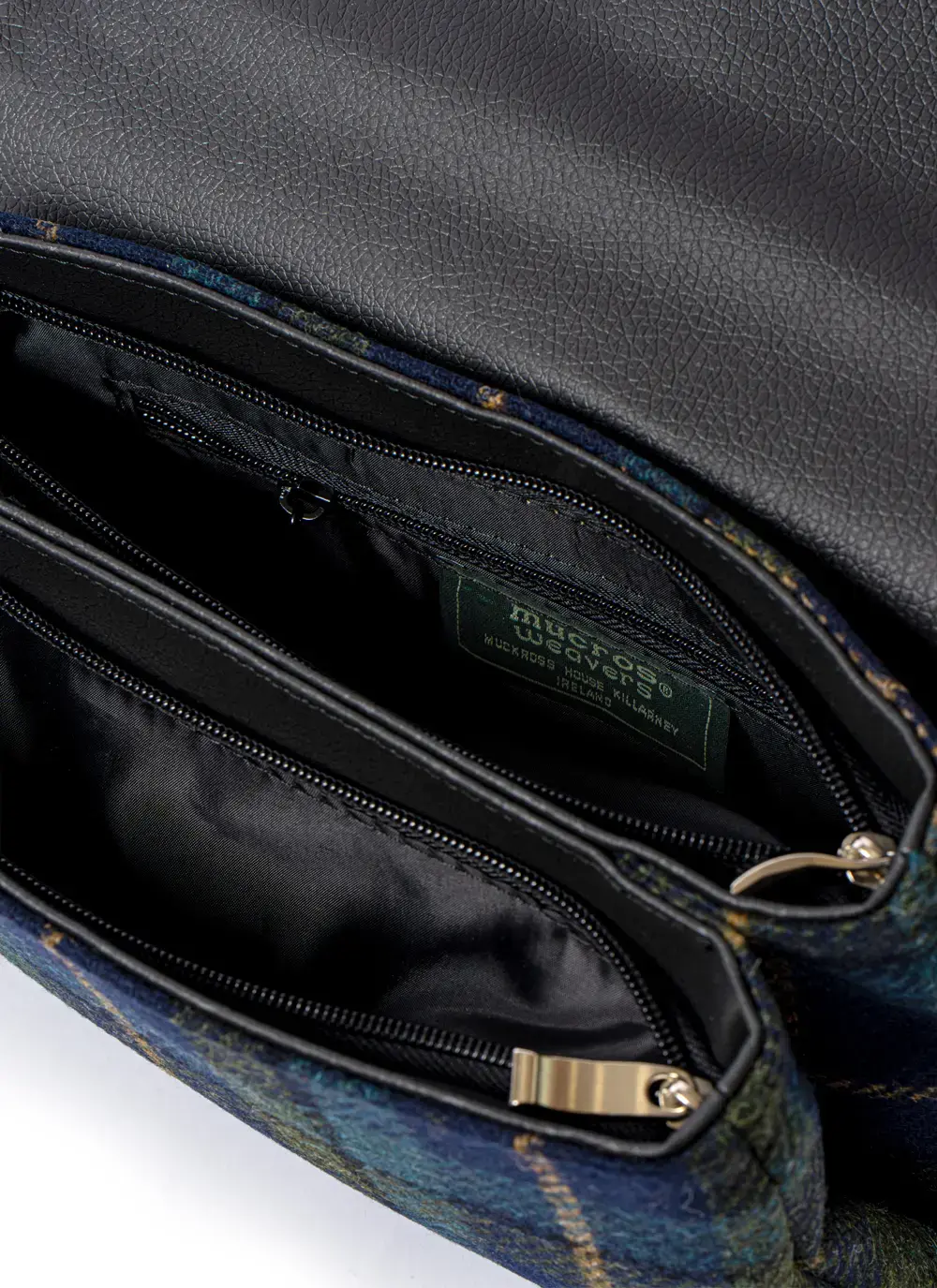 Mucros Fiona Tweed Bag – Navy Green Check Clutch & Shoulder Bag Made in ...