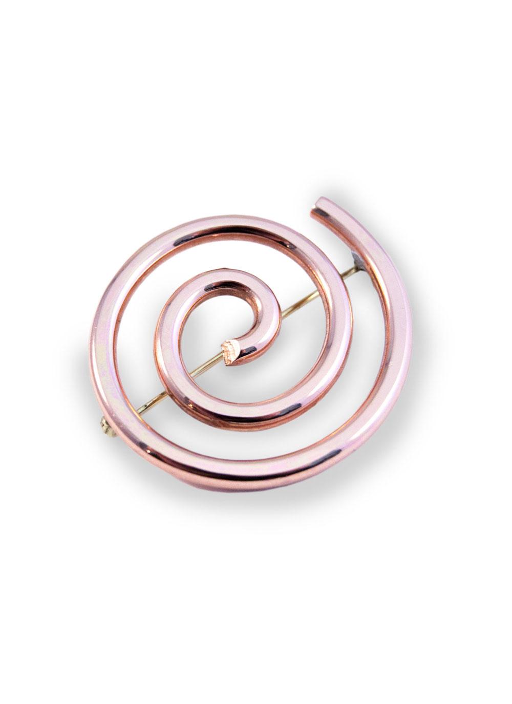 Copper Spiral Small Brooch Blarney