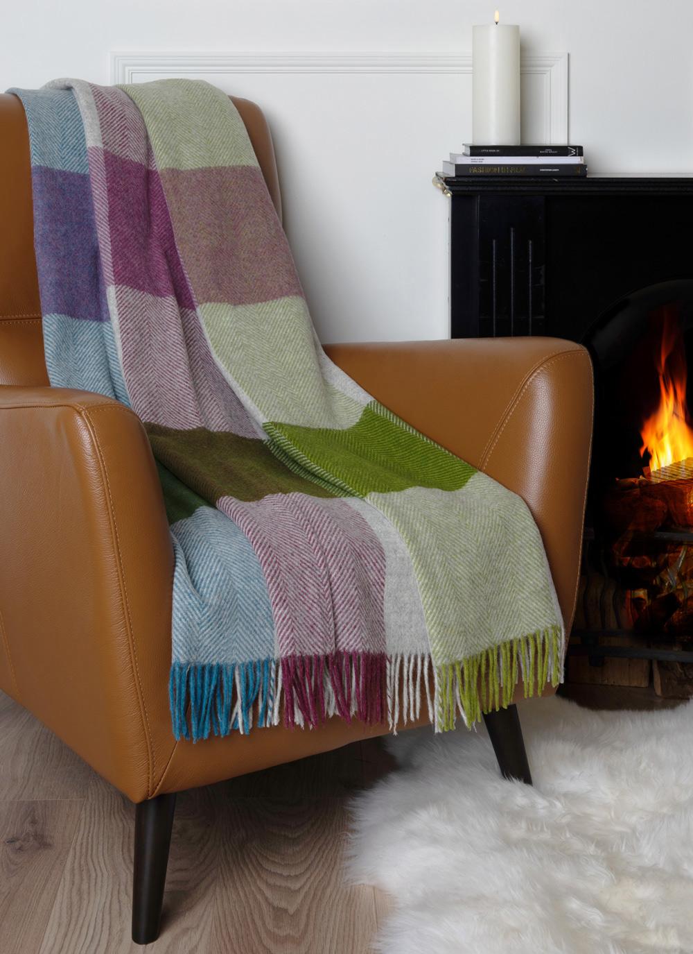 Harland Heather Lambswool Throw | Blarney
