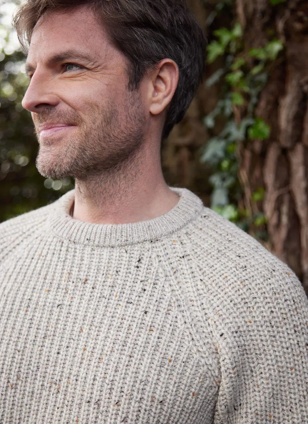 Ribbed Crew Neck Sweater in Skiddaw | Blarney