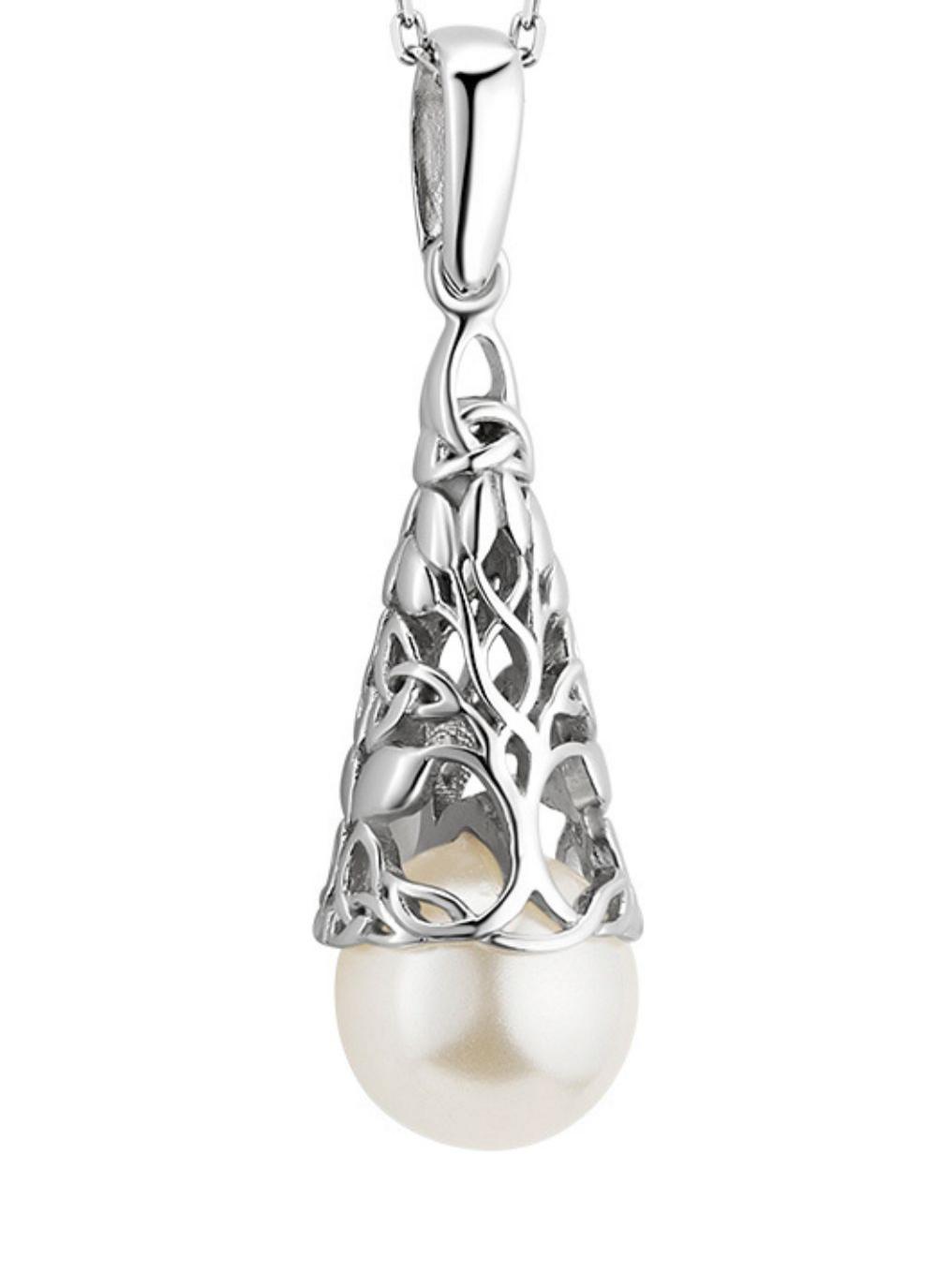Sterling Silver Tree of Life Pendant With Pearl | Blarney