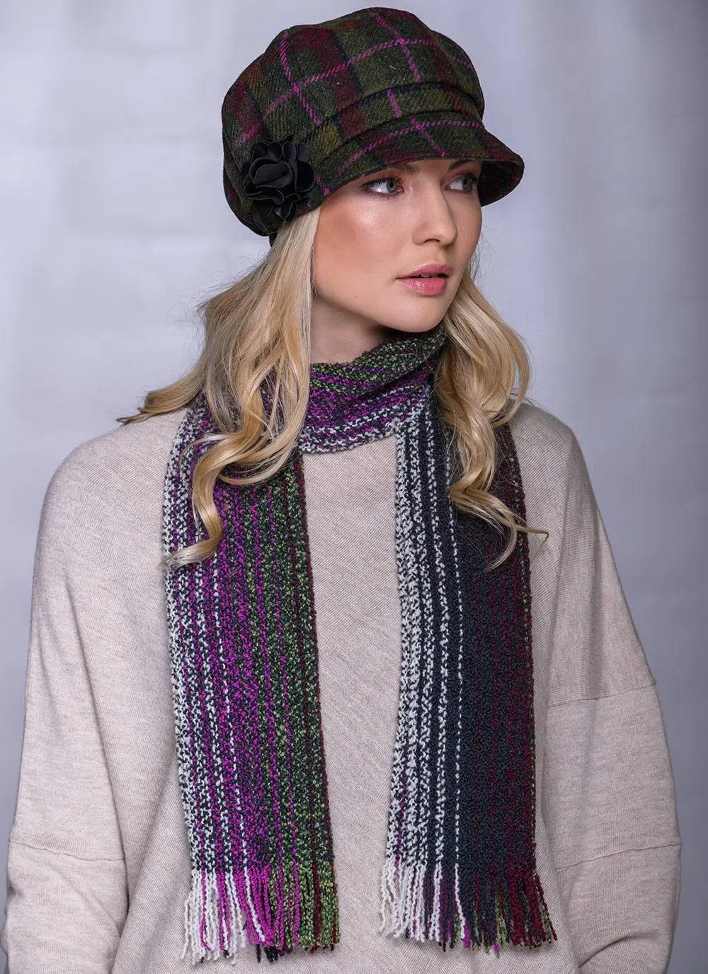 Mucros Wool Cashmere Skellig Scarf in Purple | Blarney