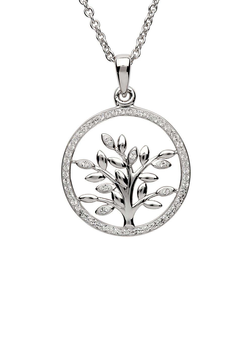 Sterling Silver Tree of Life Pendant Encrusted with Swarovski Crystals ...