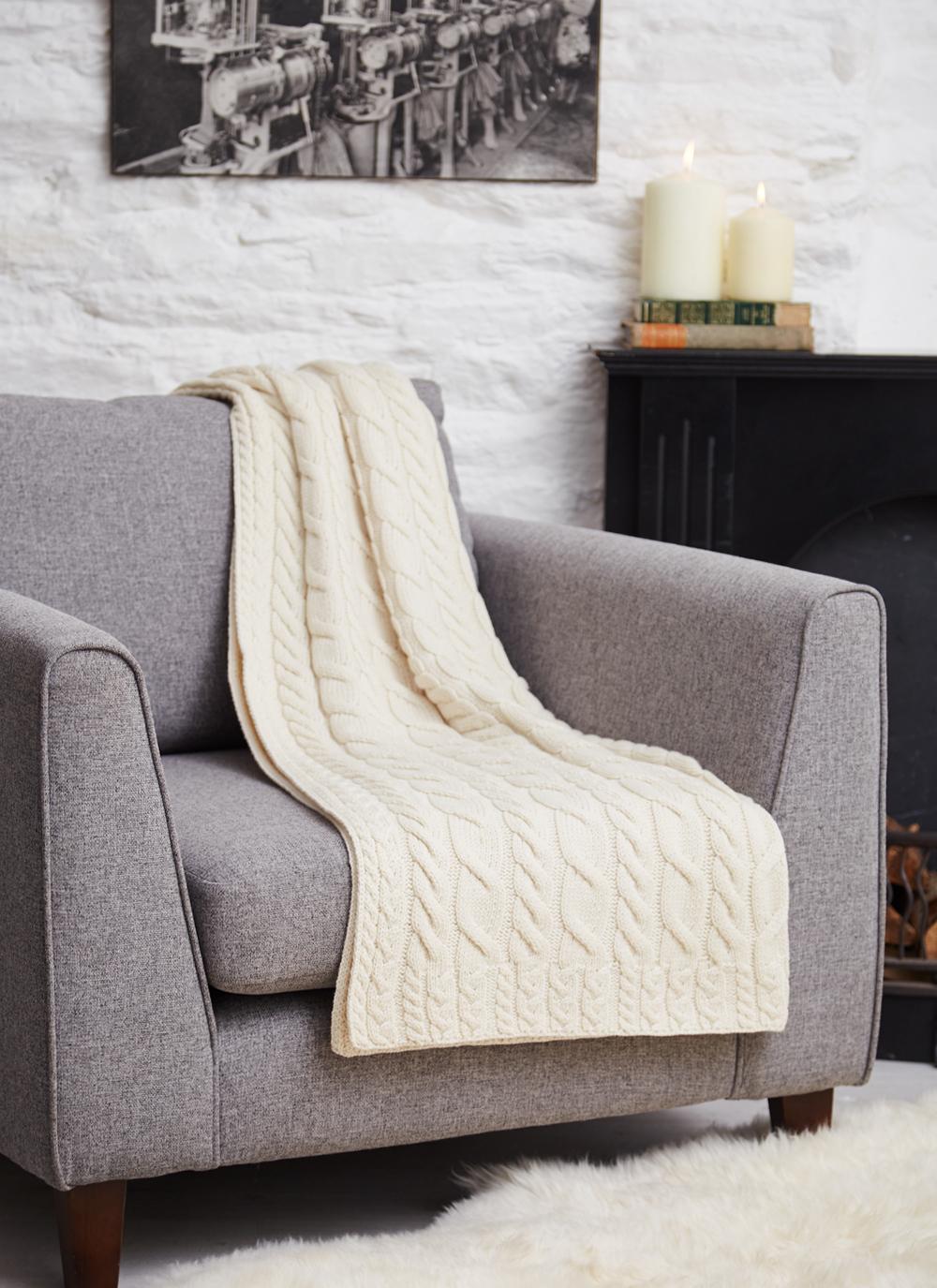 Merino Wool Cable Throw | Blarney