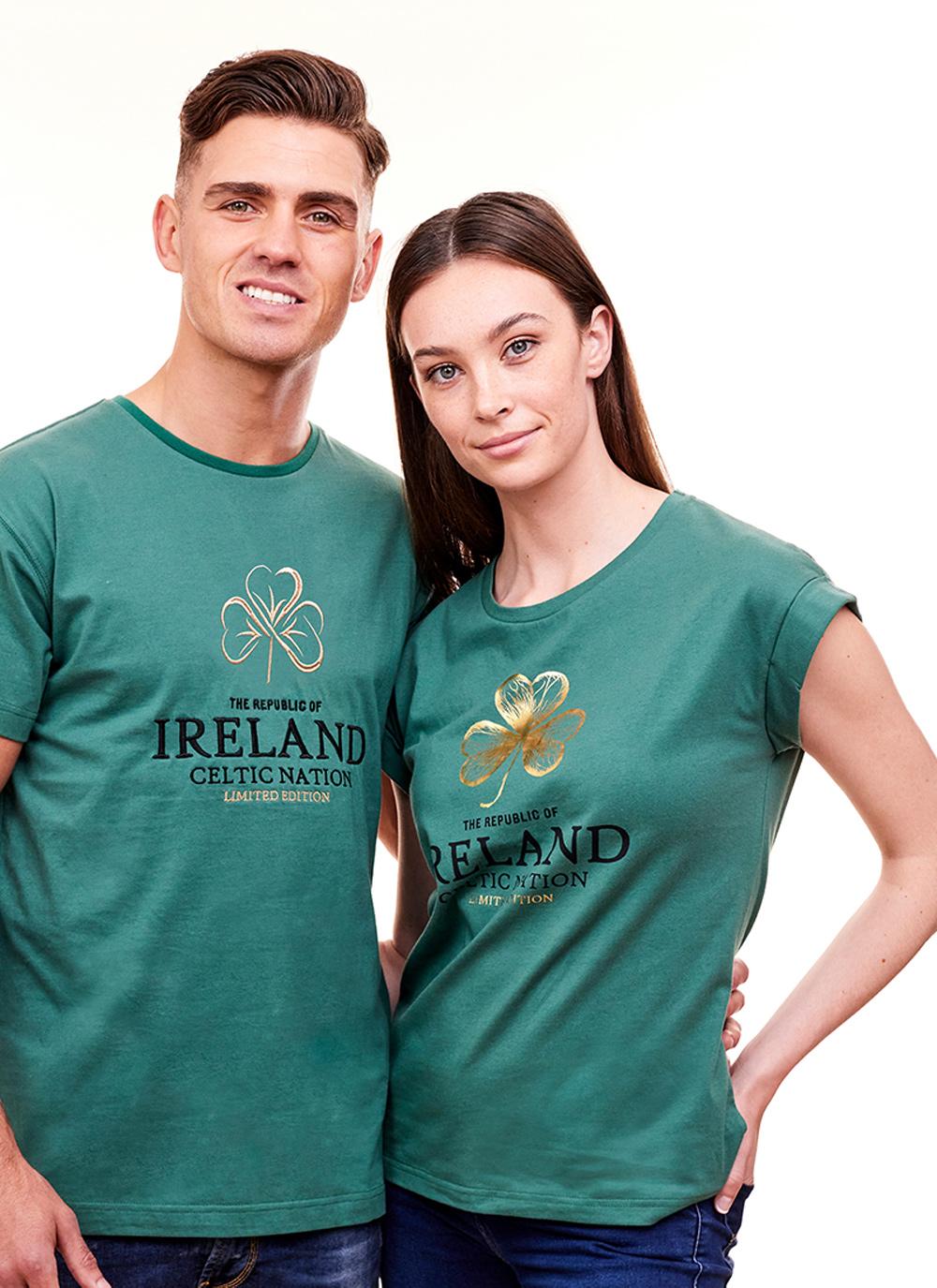 Mens Republic of Ireland Shamrock Emblem T-Shirt | Blarney