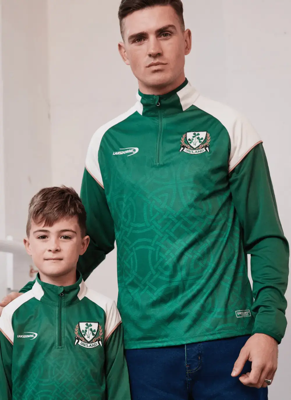 Lansdowne Ireland Celtic Performance 1/4 Zip Top in Bottle Green | Blarney