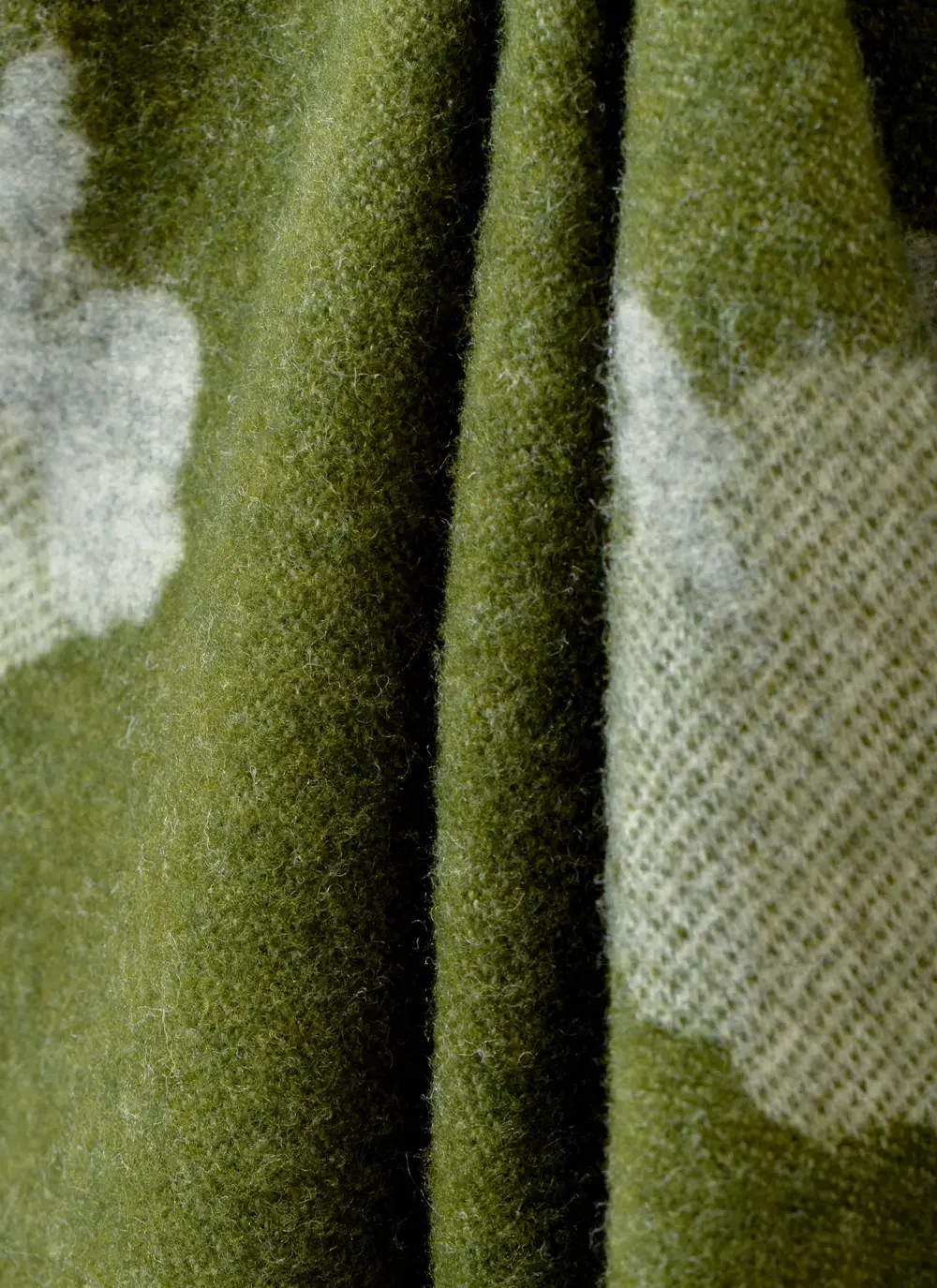Sheep Reversible Wool Throw in Green/Grey | Blarney