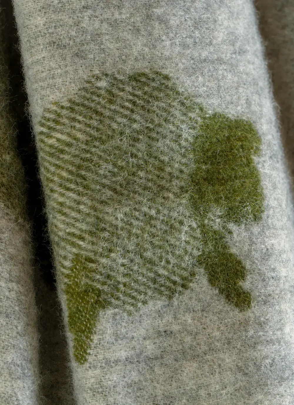 Sheep Reversible Wool Throw in Green/Grey | Blarney