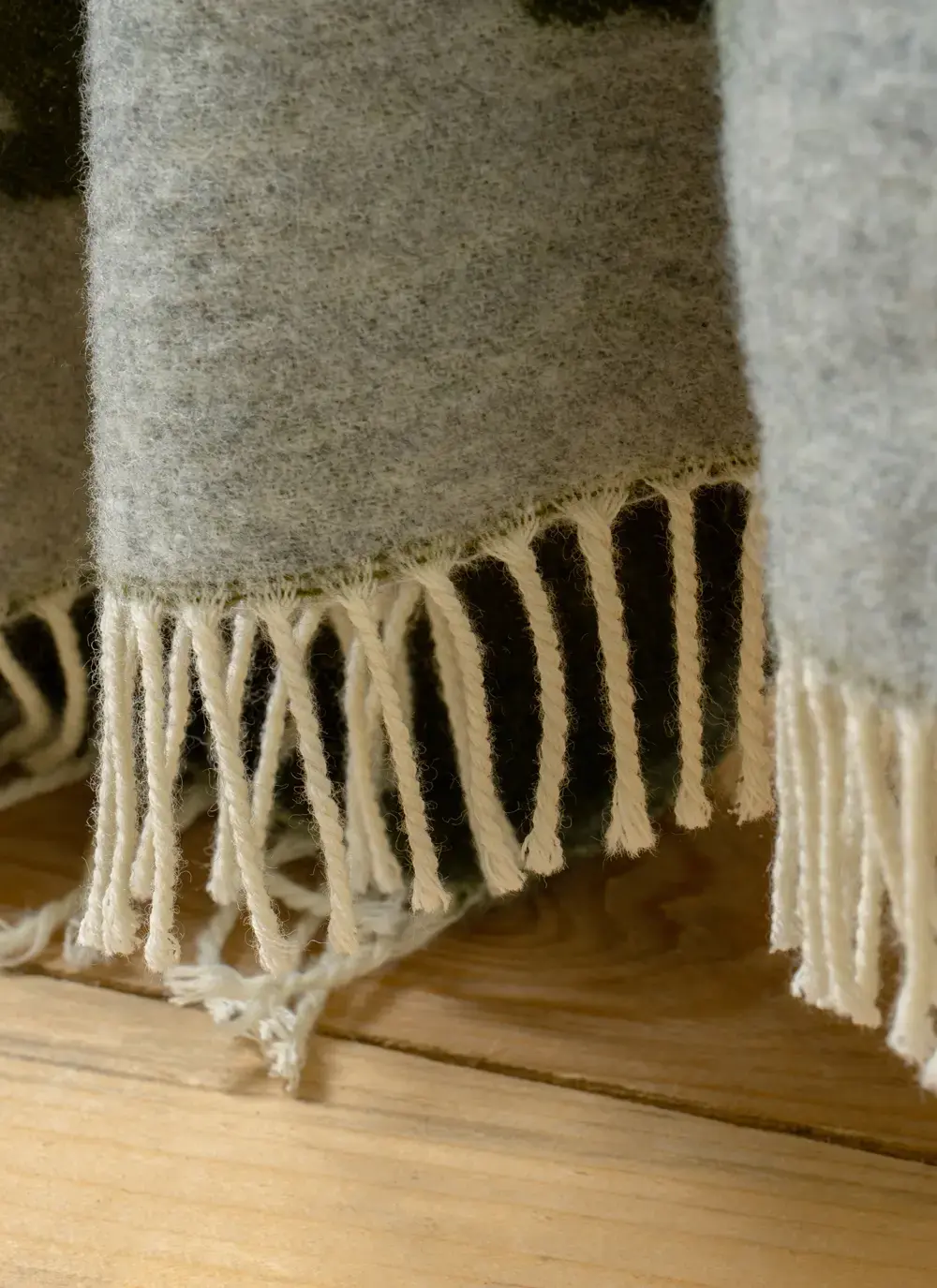 Sheep Reversible Wool Throw in Green/Grey | Blarney
