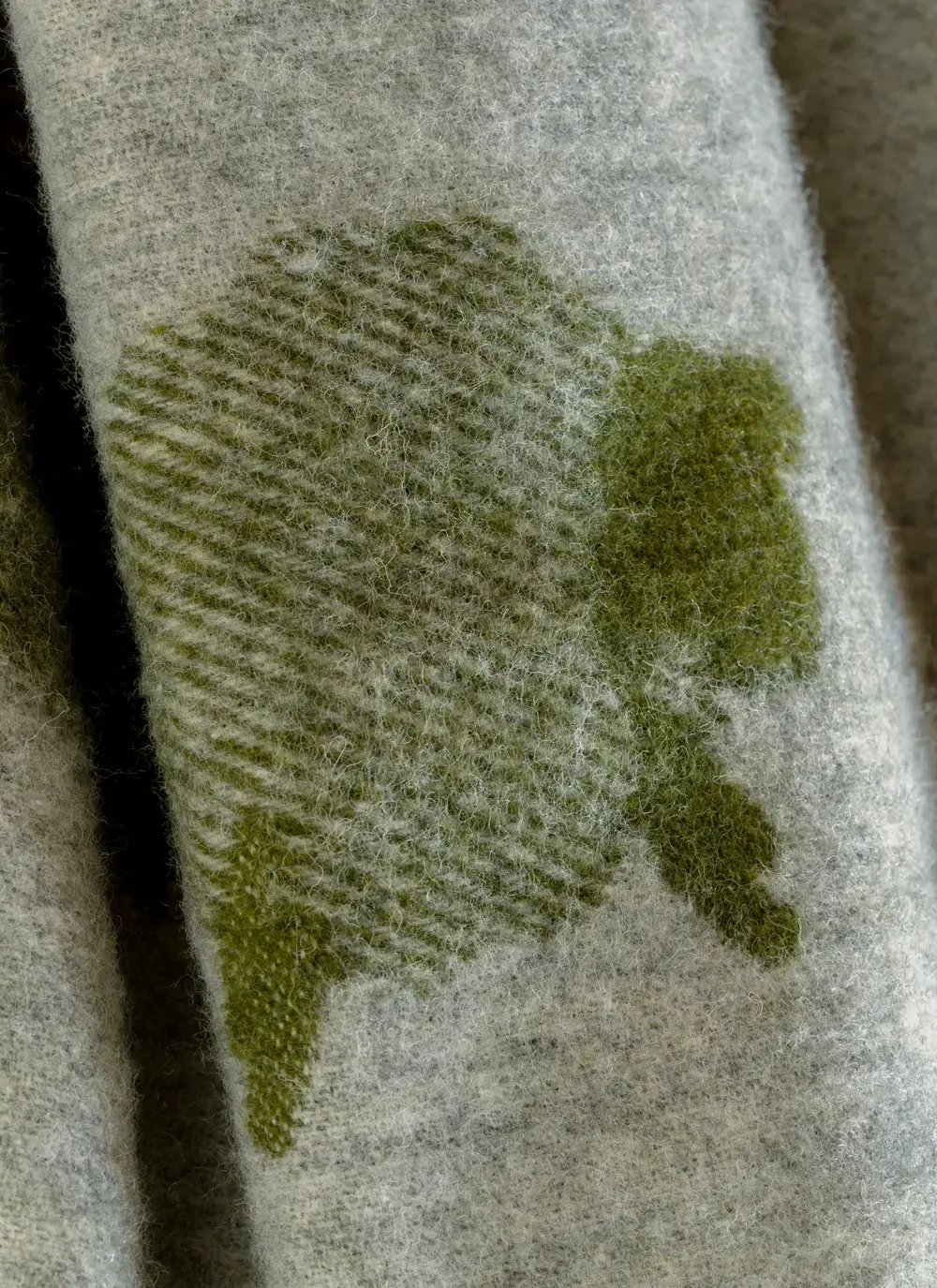 Sheep Reversible Wool Throw in Green/Grey | Blarney
