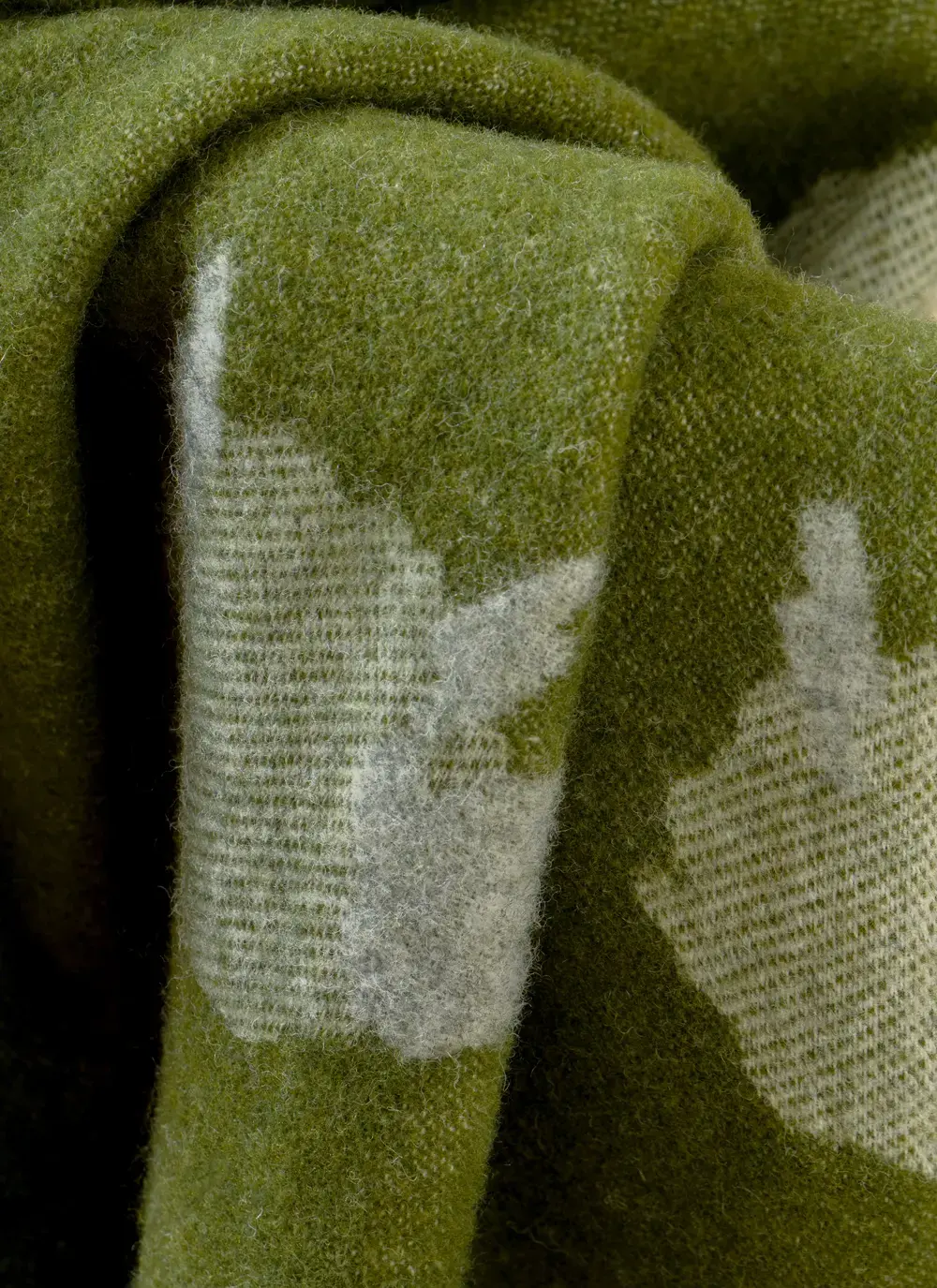 Sheep Reversible Wool Throw in Green/Grey | Blarney