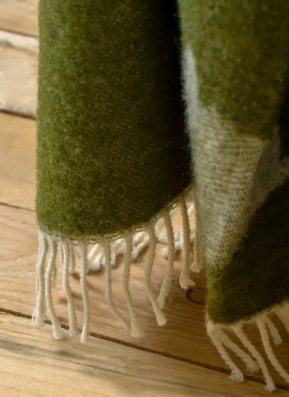 Sheep Reversible Wool Throw in Green/Grey | Blarney