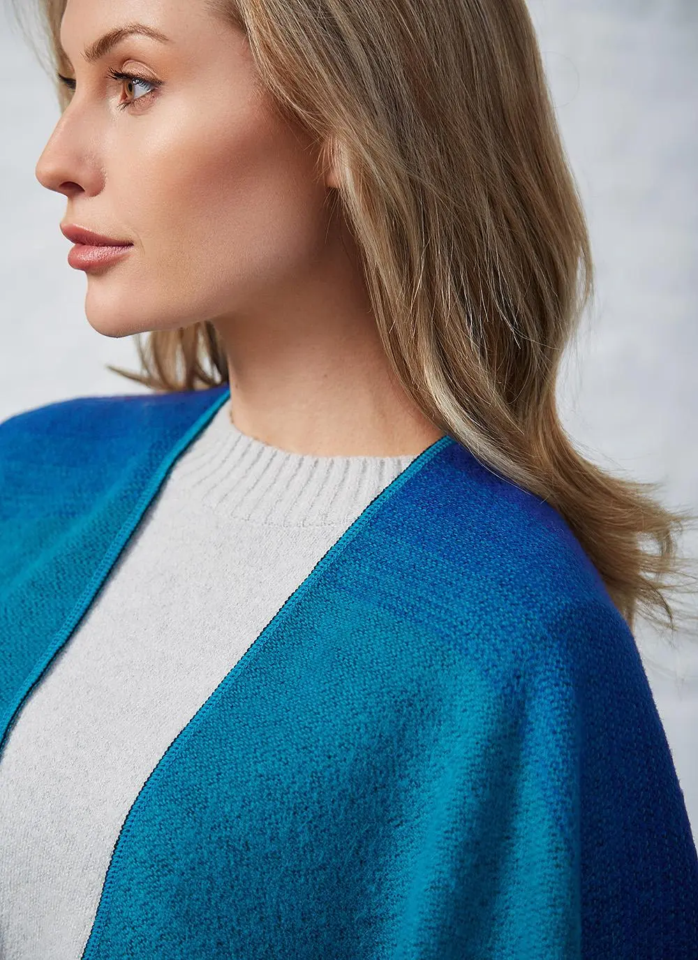 Rainbow Shawl in Turquoise | Blarney