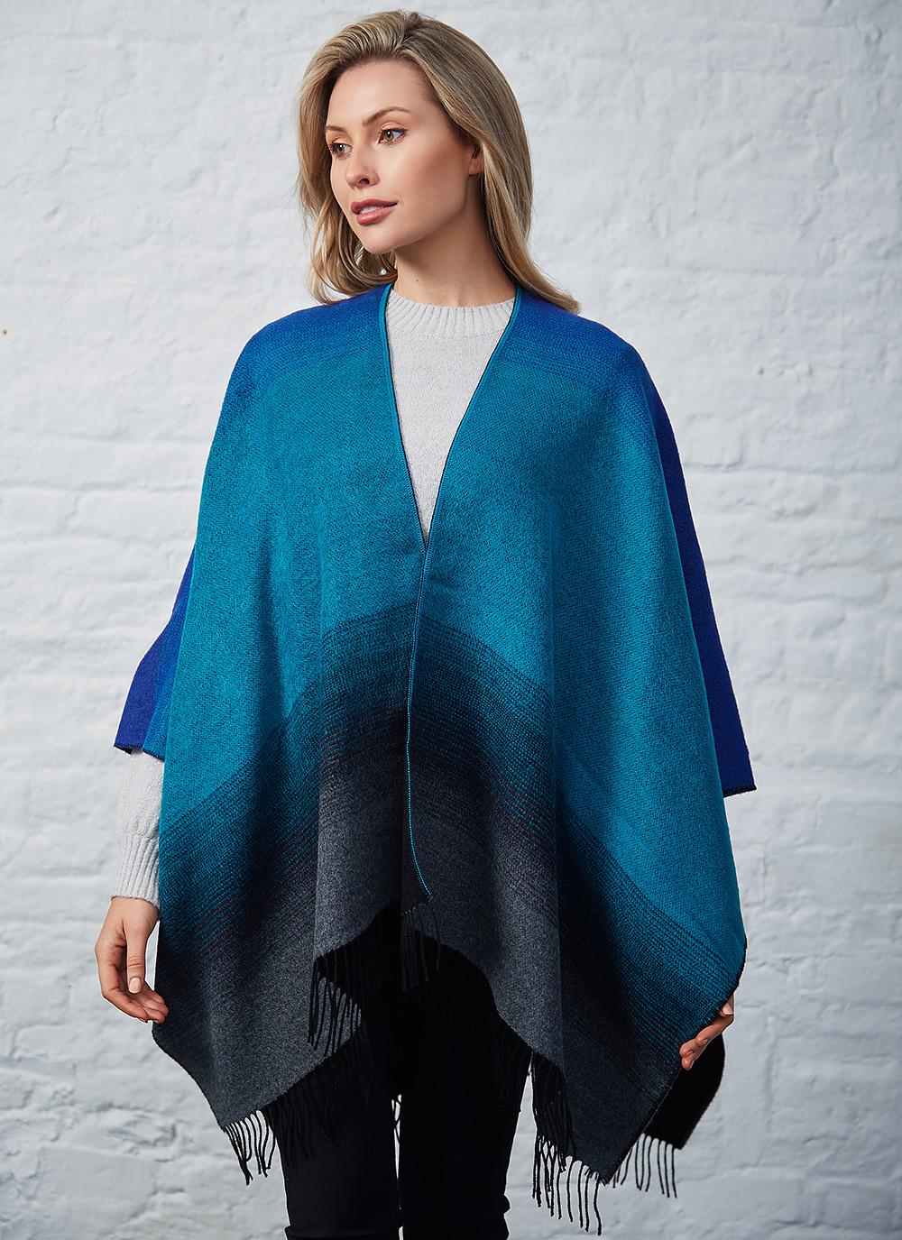 Rainbow Shawl in Turquoise | Blarney