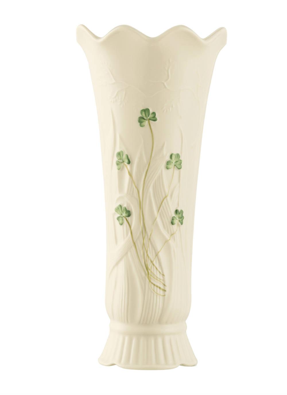 Belleek | Shamrock Design Woodland Vase - Blarney