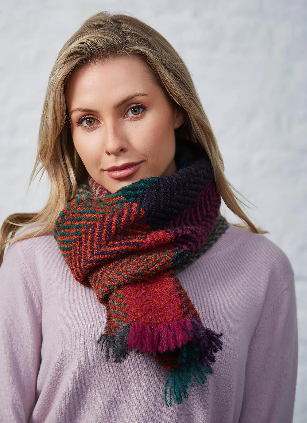 Wool Country Scarf in Mulberry | Blarney