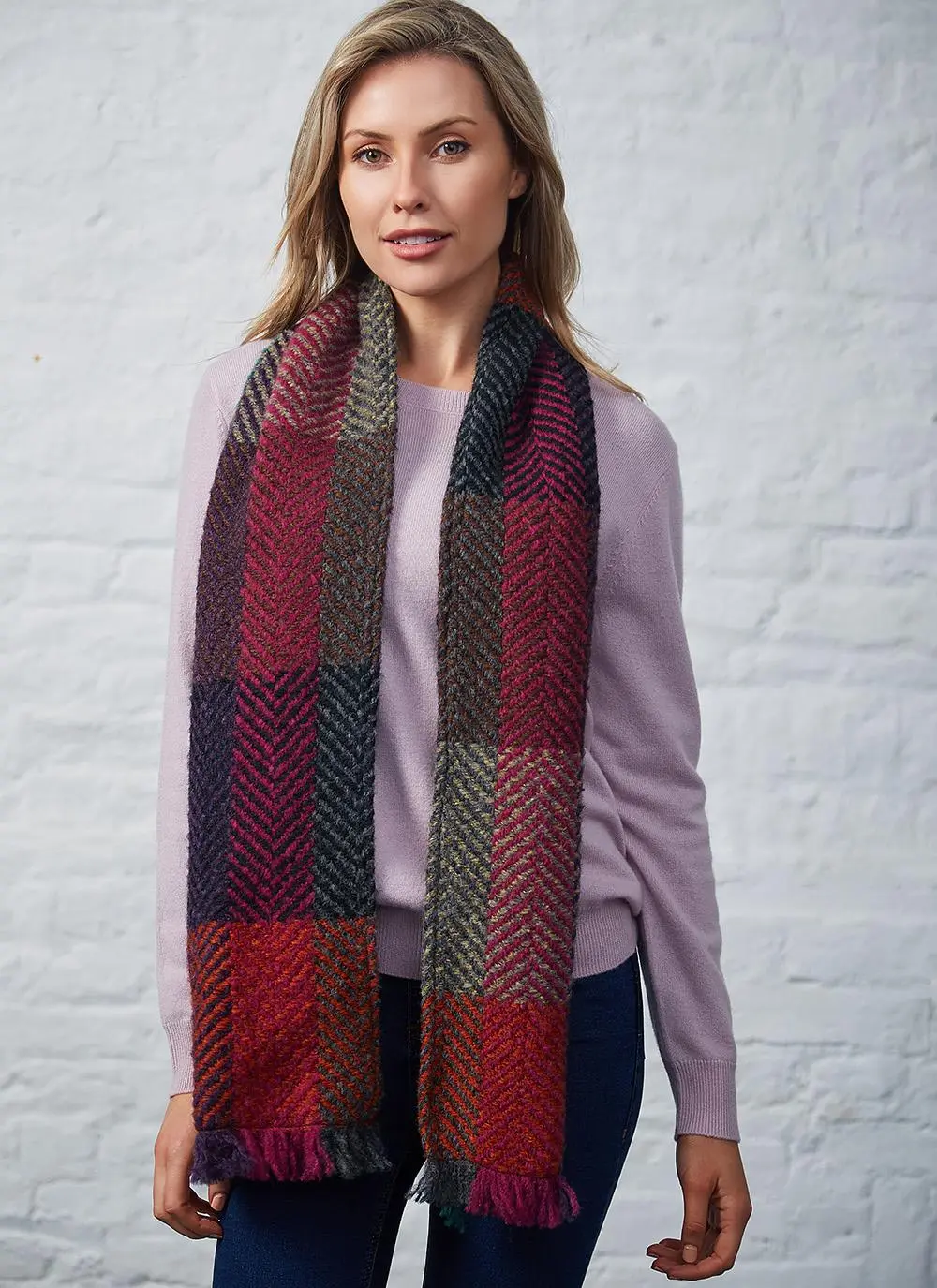 Wool Country Scarf in Mulberry | Blarney