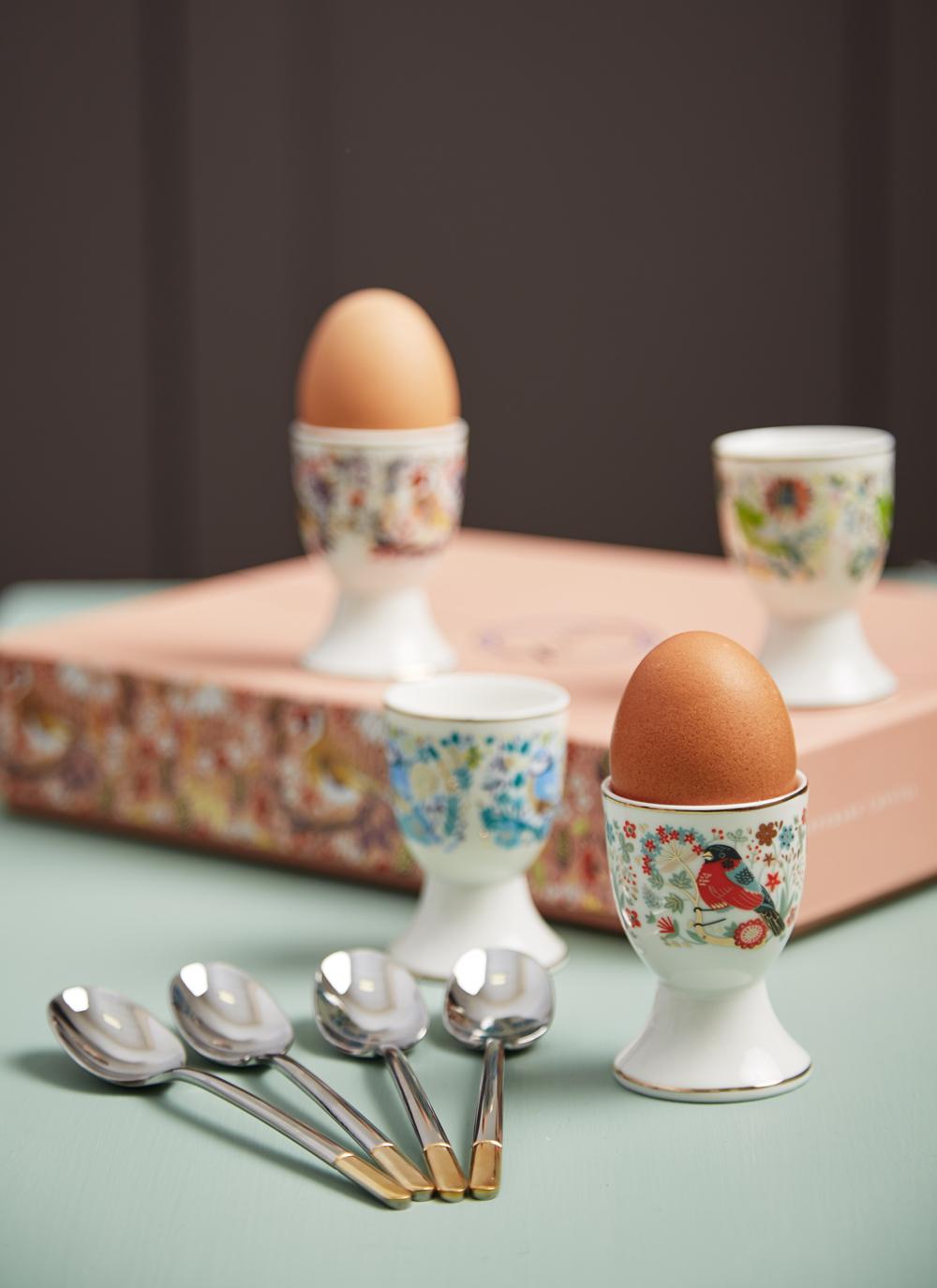 Tipperary Crystal Birdy Egg Cup & Spoons Set of 4 | Blarney