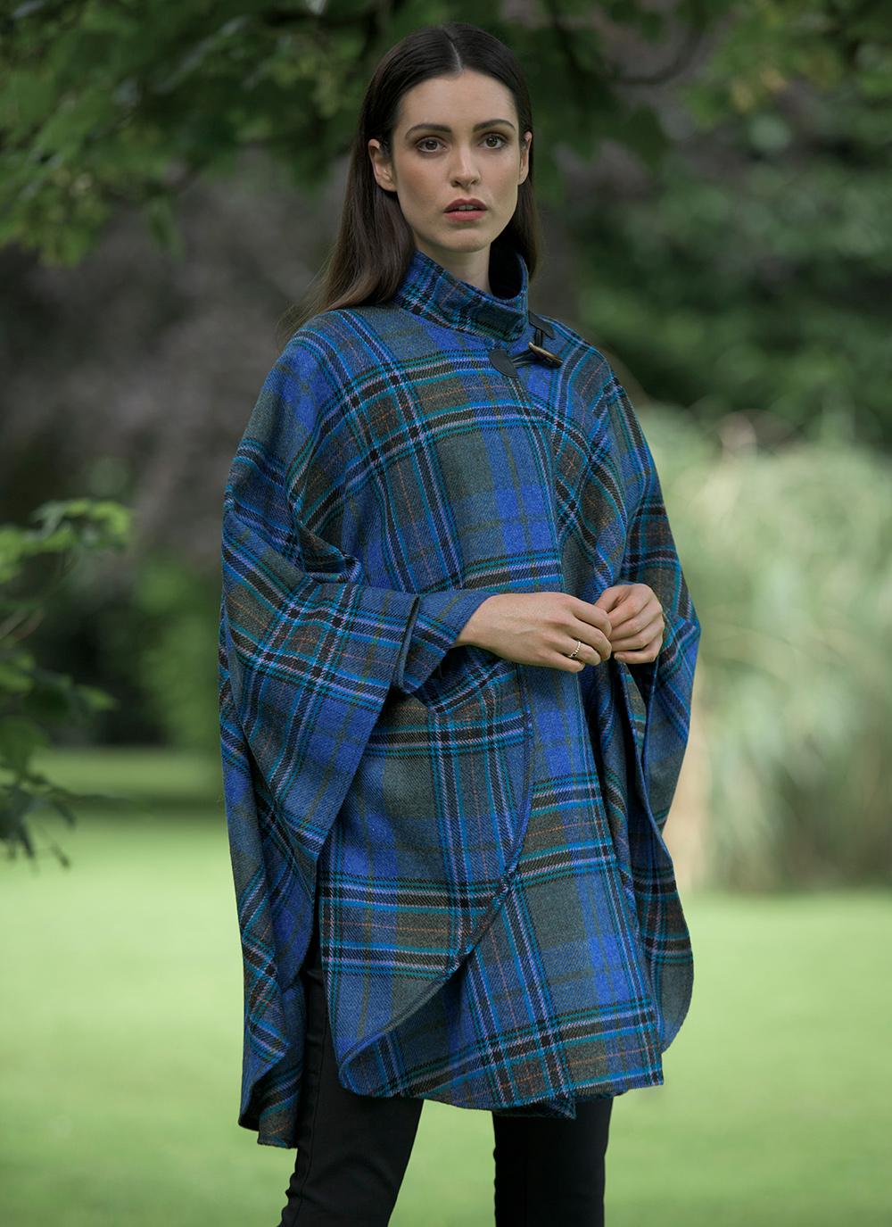 Blue Tweed Wool Cape | Blarney