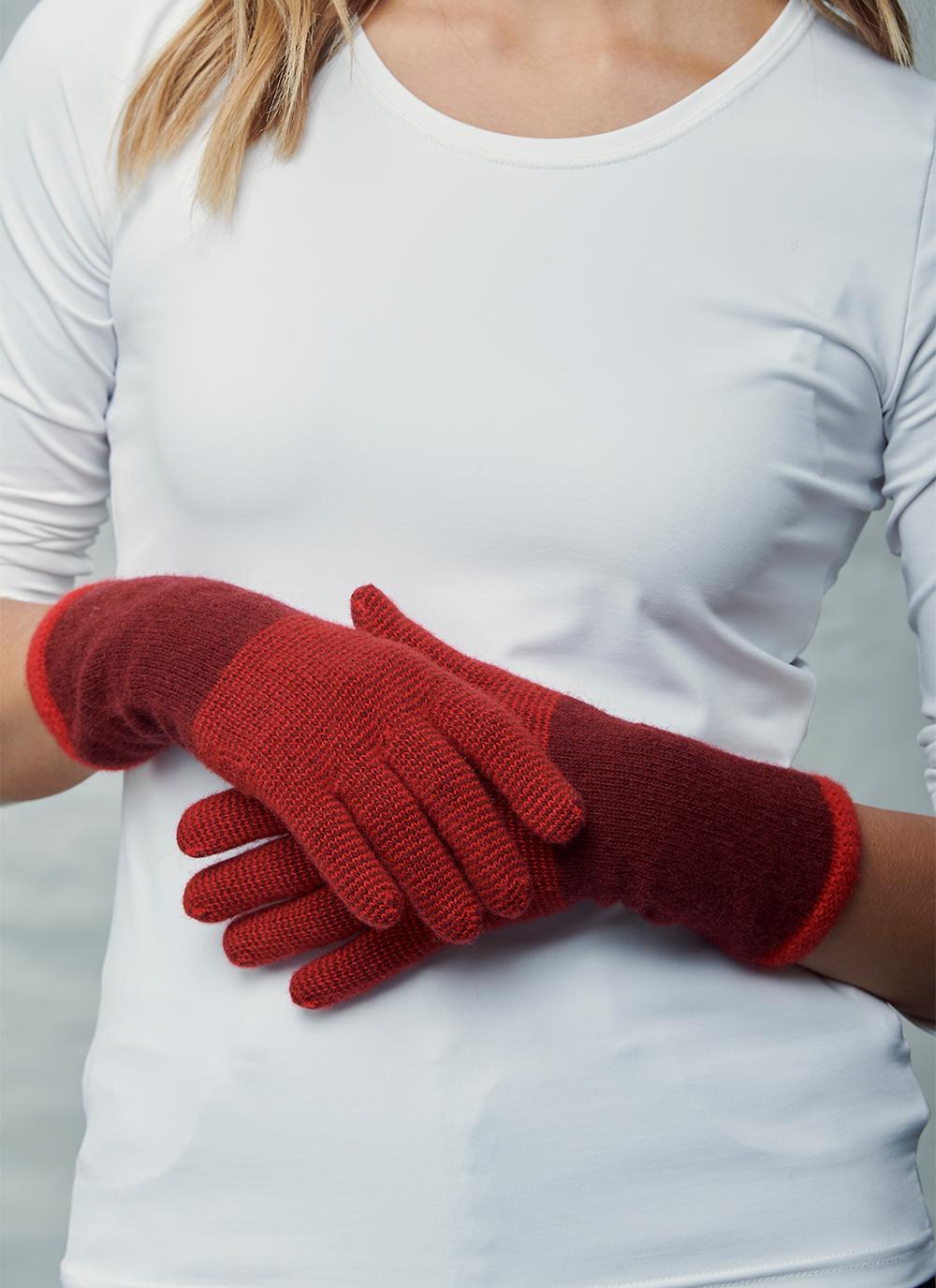 Ladies Two Tone Stripe Gloves | Blarney