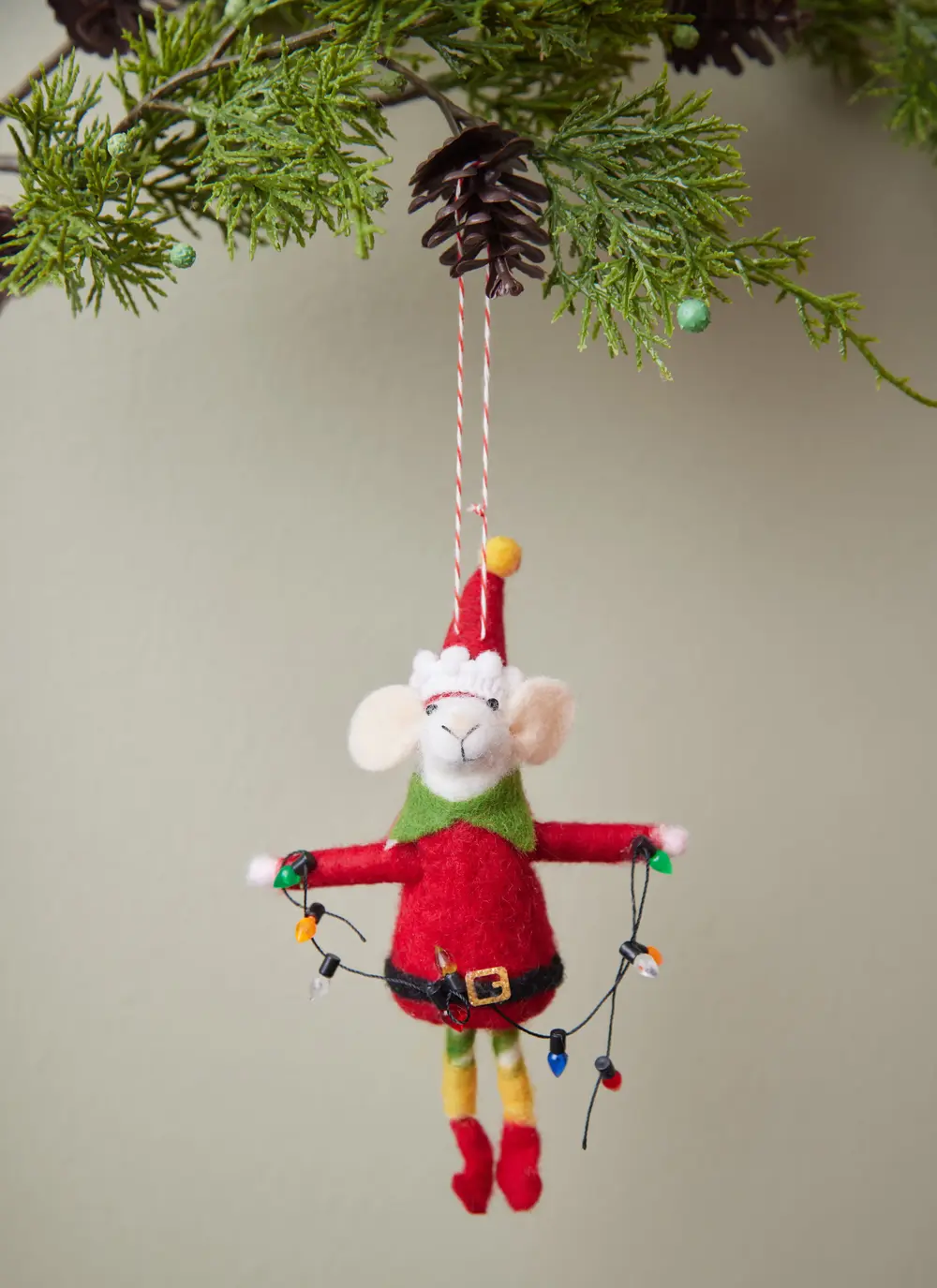 Christmas Mouse With Lights Decoration Set Of 4 | Blarney