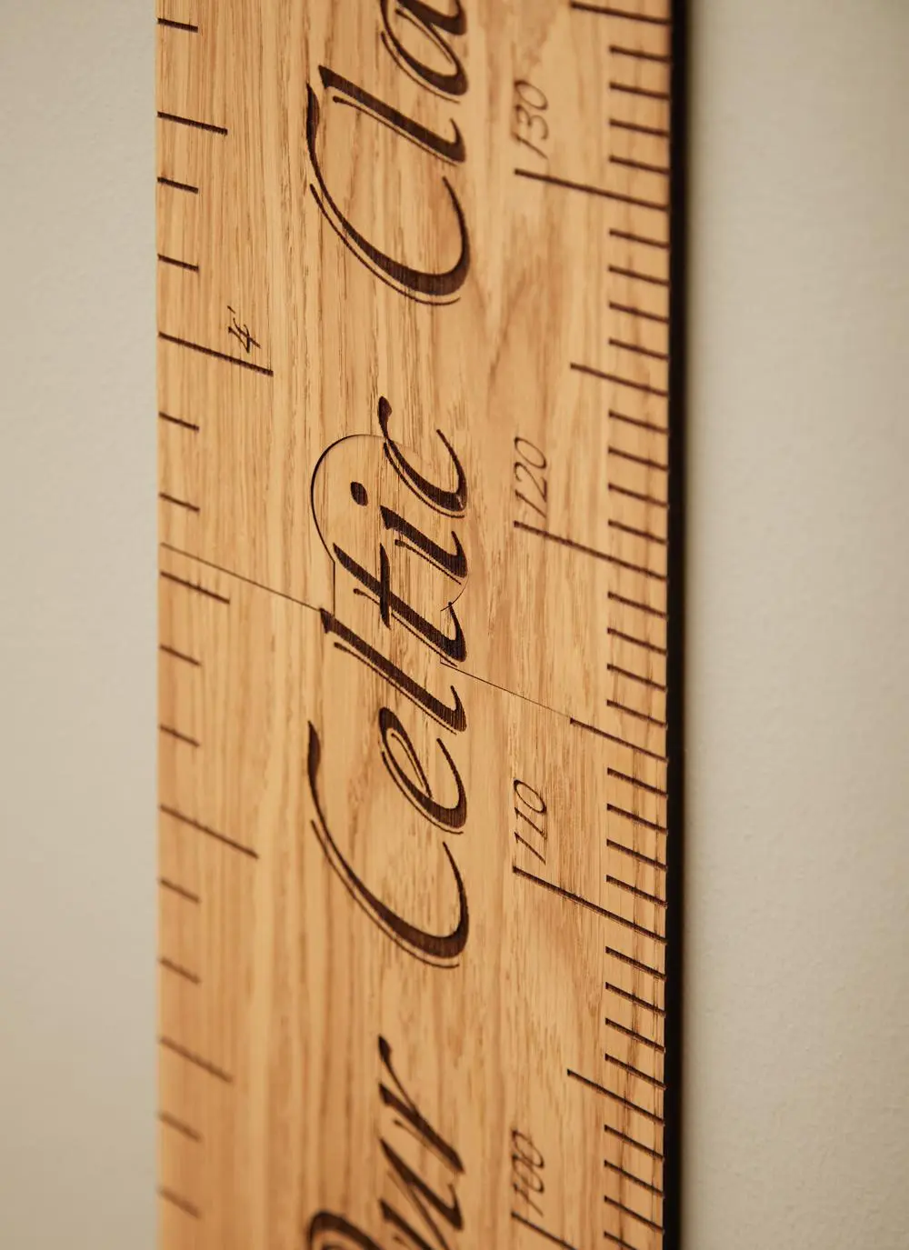 Our Celtic Clan Ruler – Oak Veneer Growth Chart with Shamrock Design ...