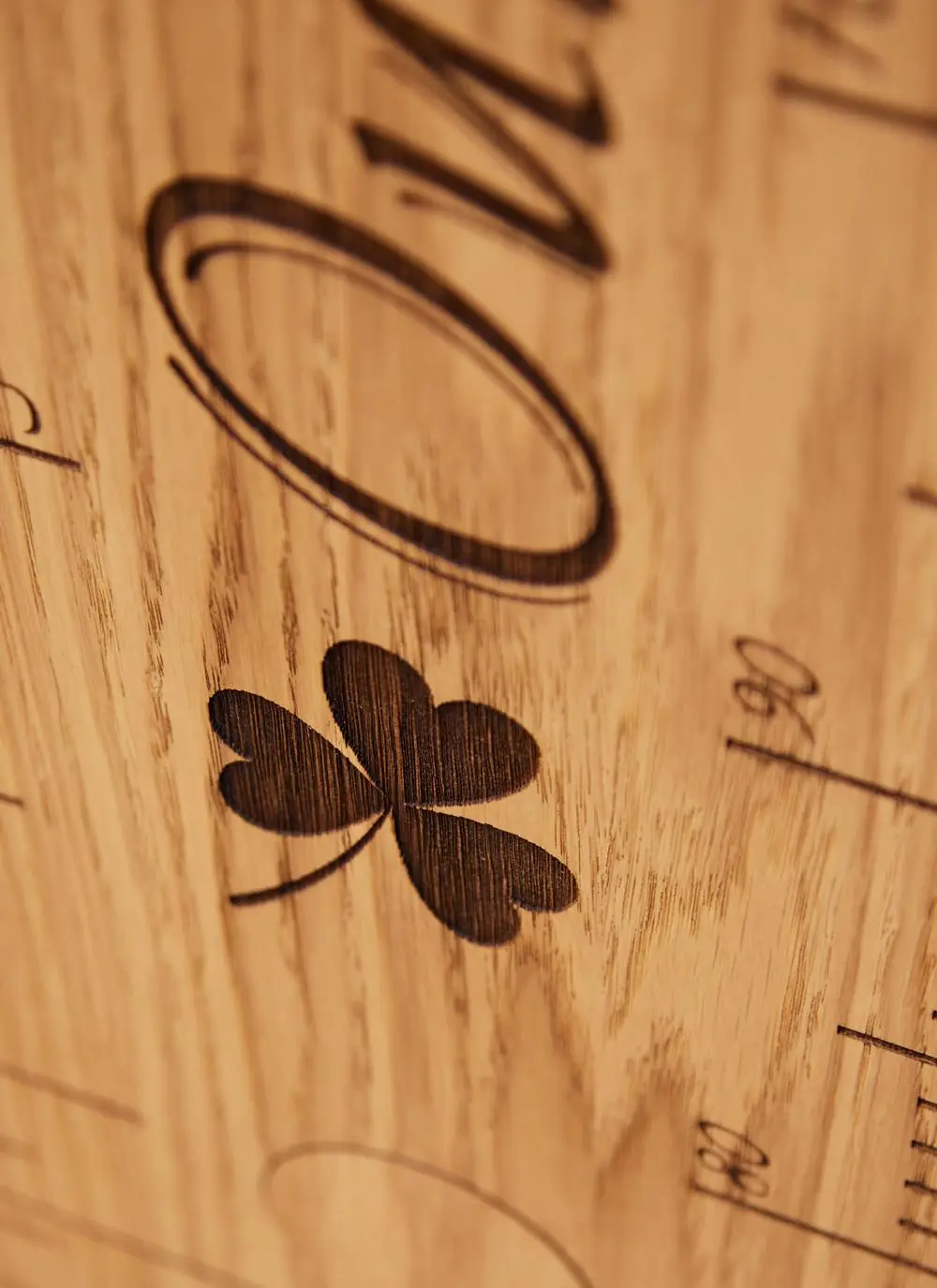 Our Celtic Clan Ruler – Oak Veneer Growth Chart with Shamrock Design ...