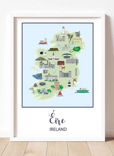 Map of Ireland Framed Print | Blarney