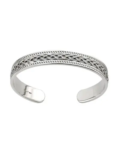 Gents Sterling Silver Celtic Knot Bangle | Blarney