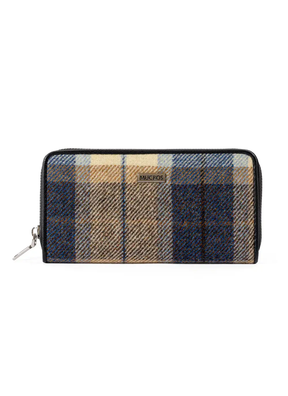 Mucros Tweed Wallet in Denim Check | Blarney