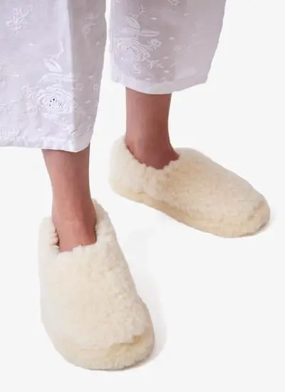 Galway Merino Wool Slippers in Beige | Blarney