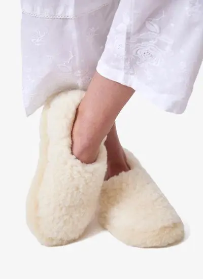 Galway Merino Wool Slippers in Beige | Blarney