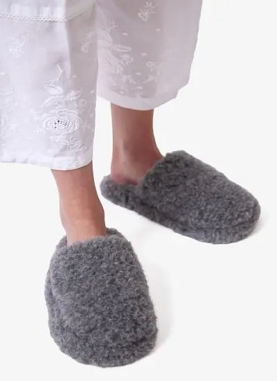 Galway Merino Wool Slippers in Beige | Blarney