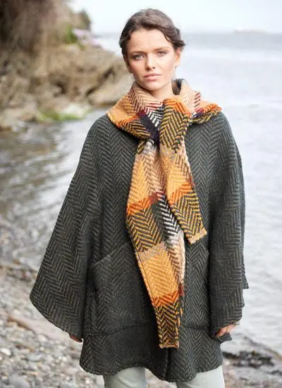 Donegal Tweed Herringbone Wool Cape | Blarney