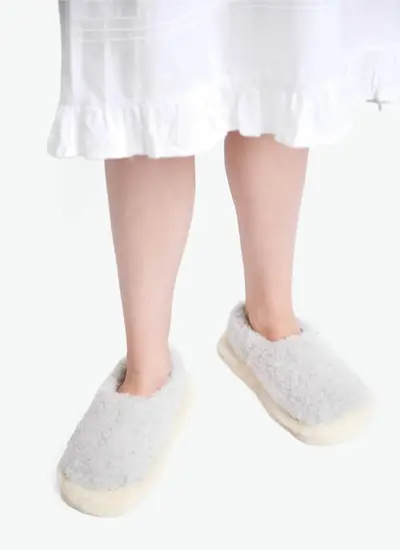 Galway Merino Wool Slippers in Beige | Blarney